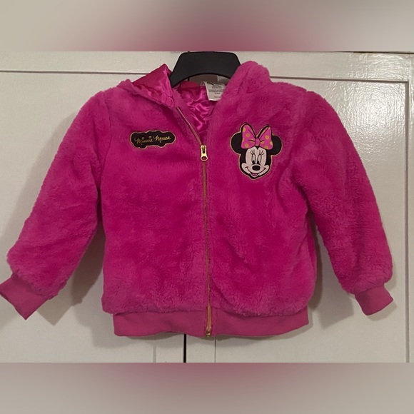 Disney | Jackets & Coats | Hot Pink Fuzzy Minnie Mouse Jacket | Poshmark